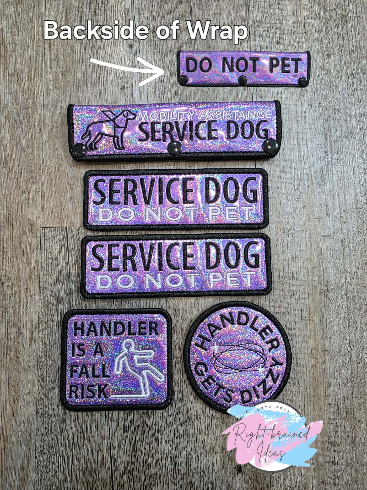 Service Dog Do Not Pet Black And White On Sparkle Purple Holographic V ...